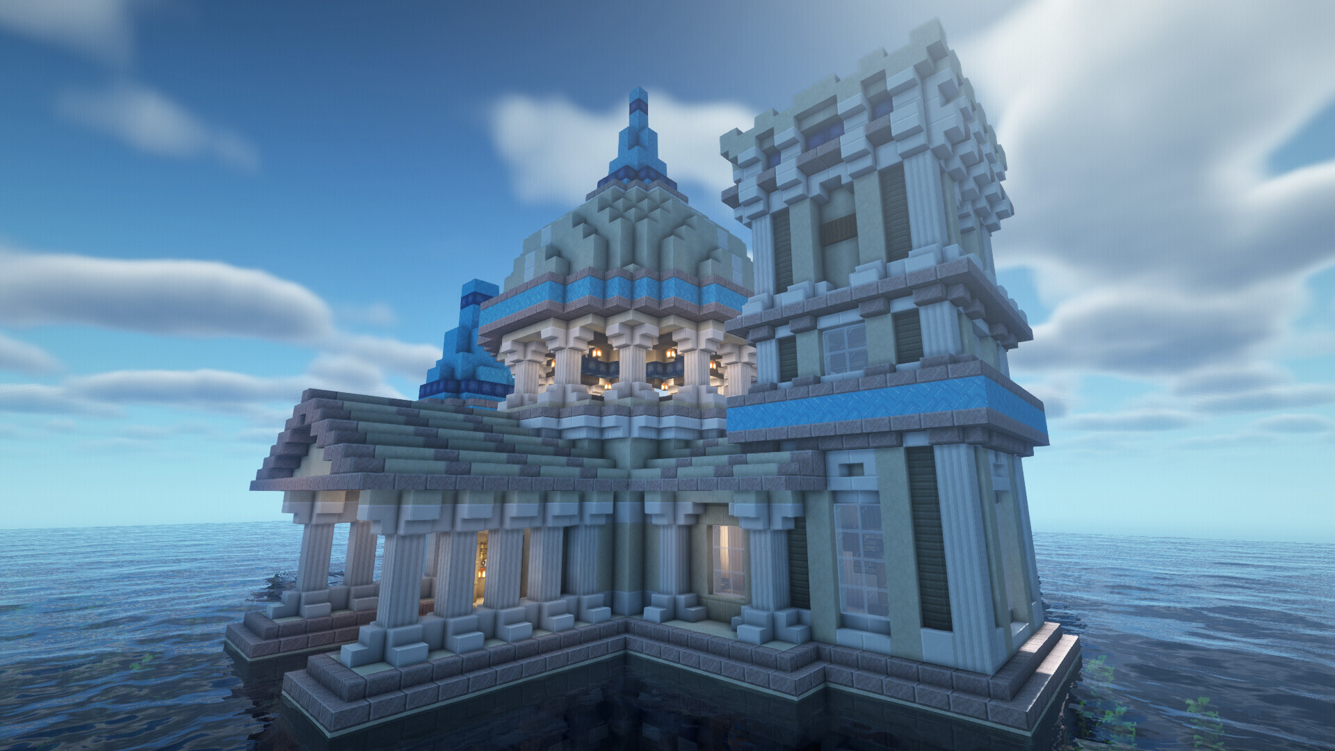 Water Palace (half submerged) Minecraft Map