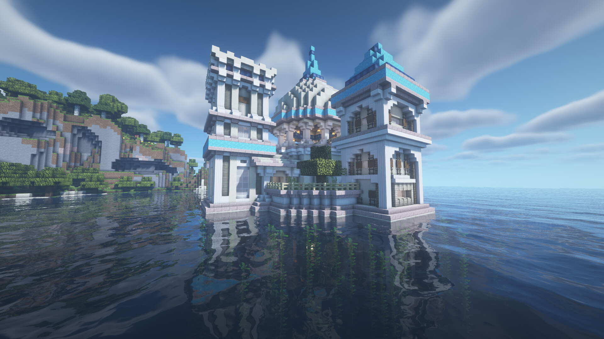 Water Palace (half submerged) Minecraft Map