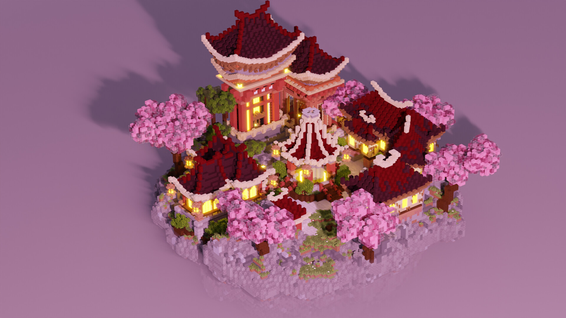 Lobby in japanese style - floating island Minecraft Map