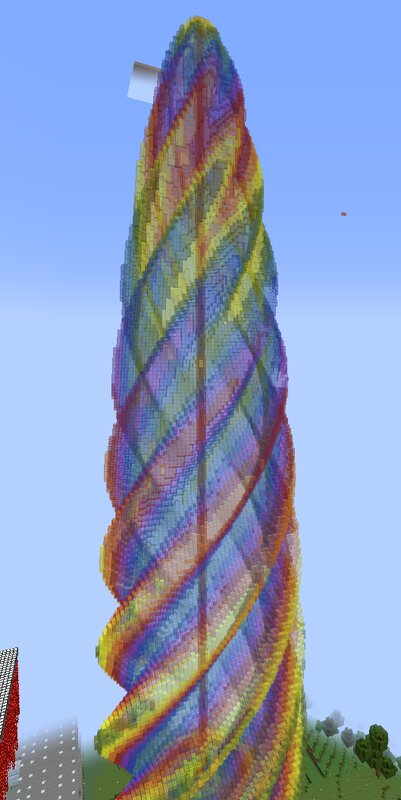 Rainbow Tower with spiral Minecraft Map