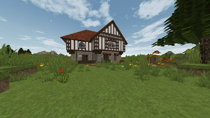 Cliffside Medieval House Minecraft Map