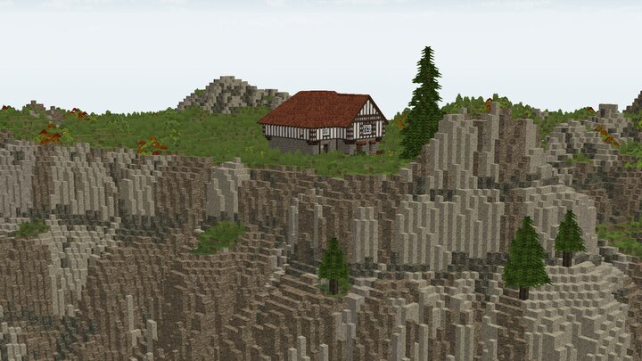 Cliffside Medieval House Minecraft Map