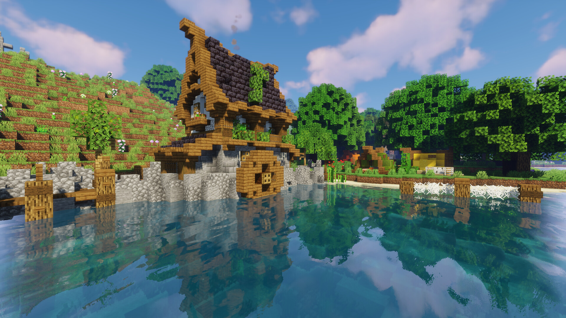 Medieval Lake Castle + Village! Minecraft Map