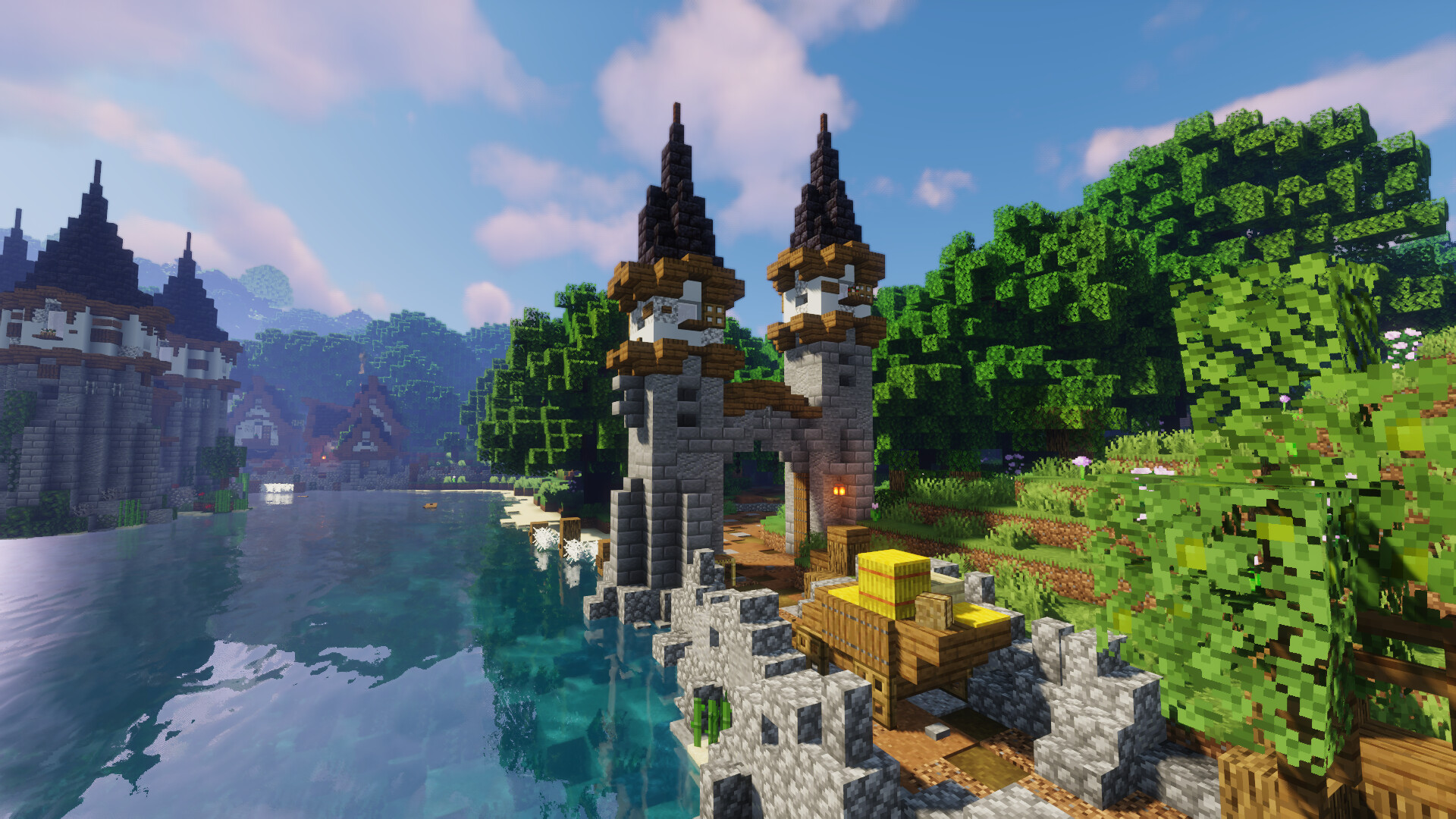 Medieval Lake Castle + Village! Minecraft Map