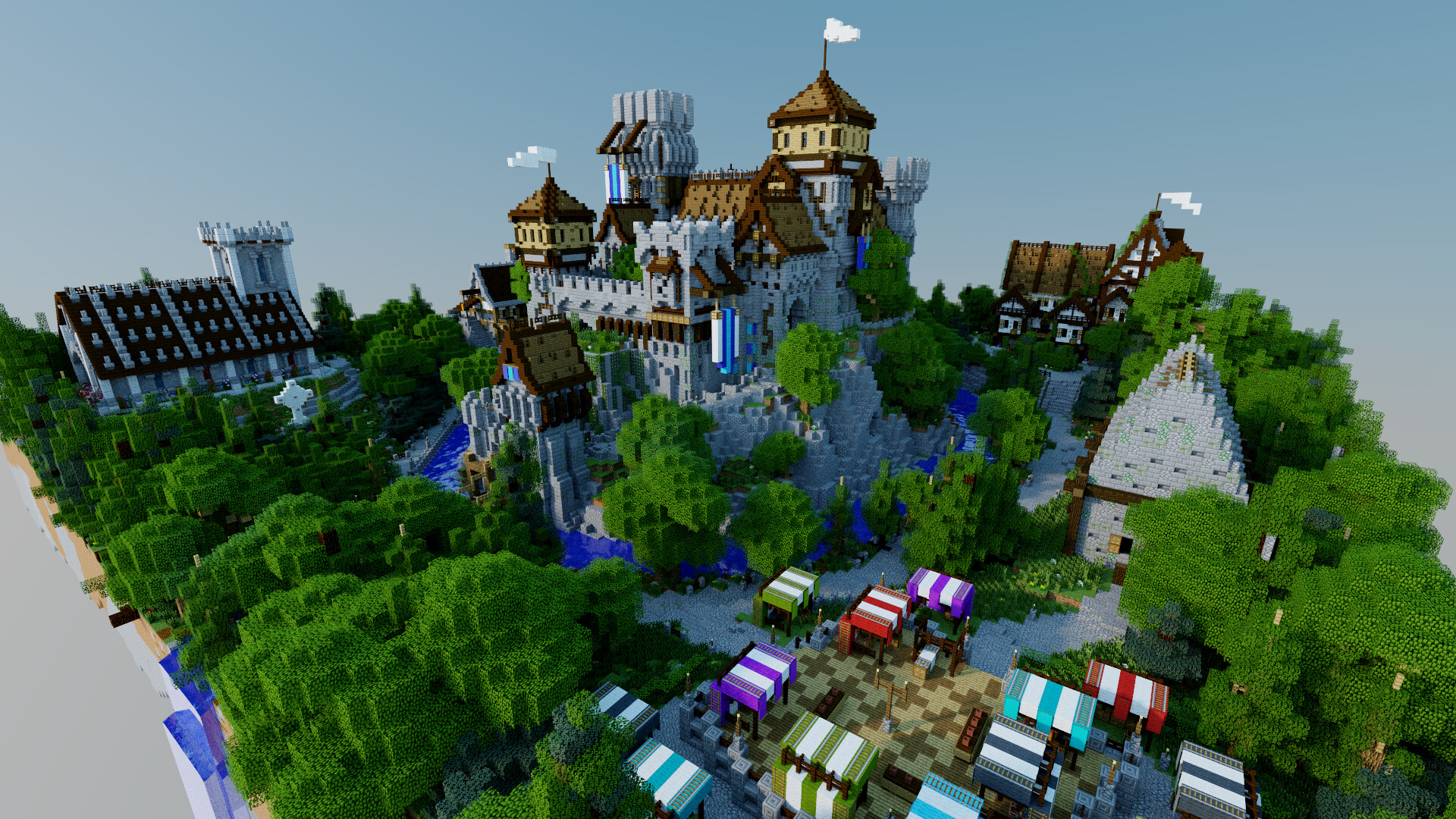 Skyblock Castle and Town Map [180x180] fully finished interiors and ...