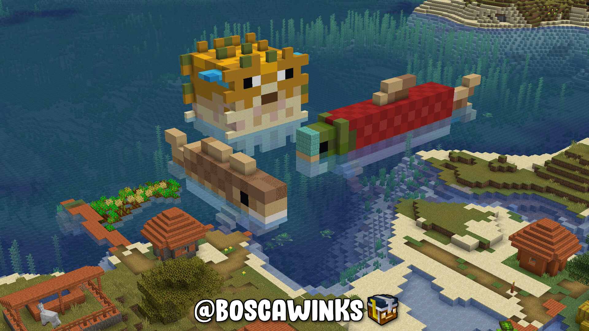 Pufferfish Mob Statues Minecraft Map