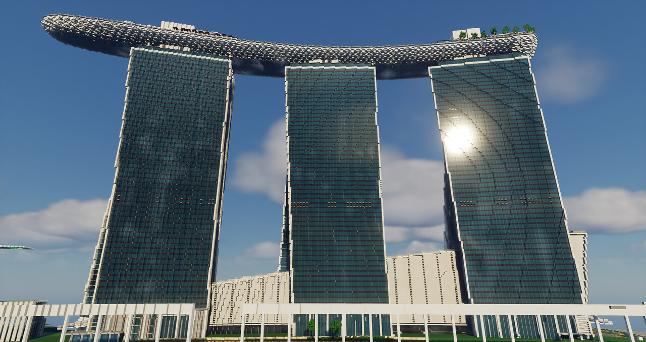 Marina Bay Sands Hotel located in Singapore Minecraft Map