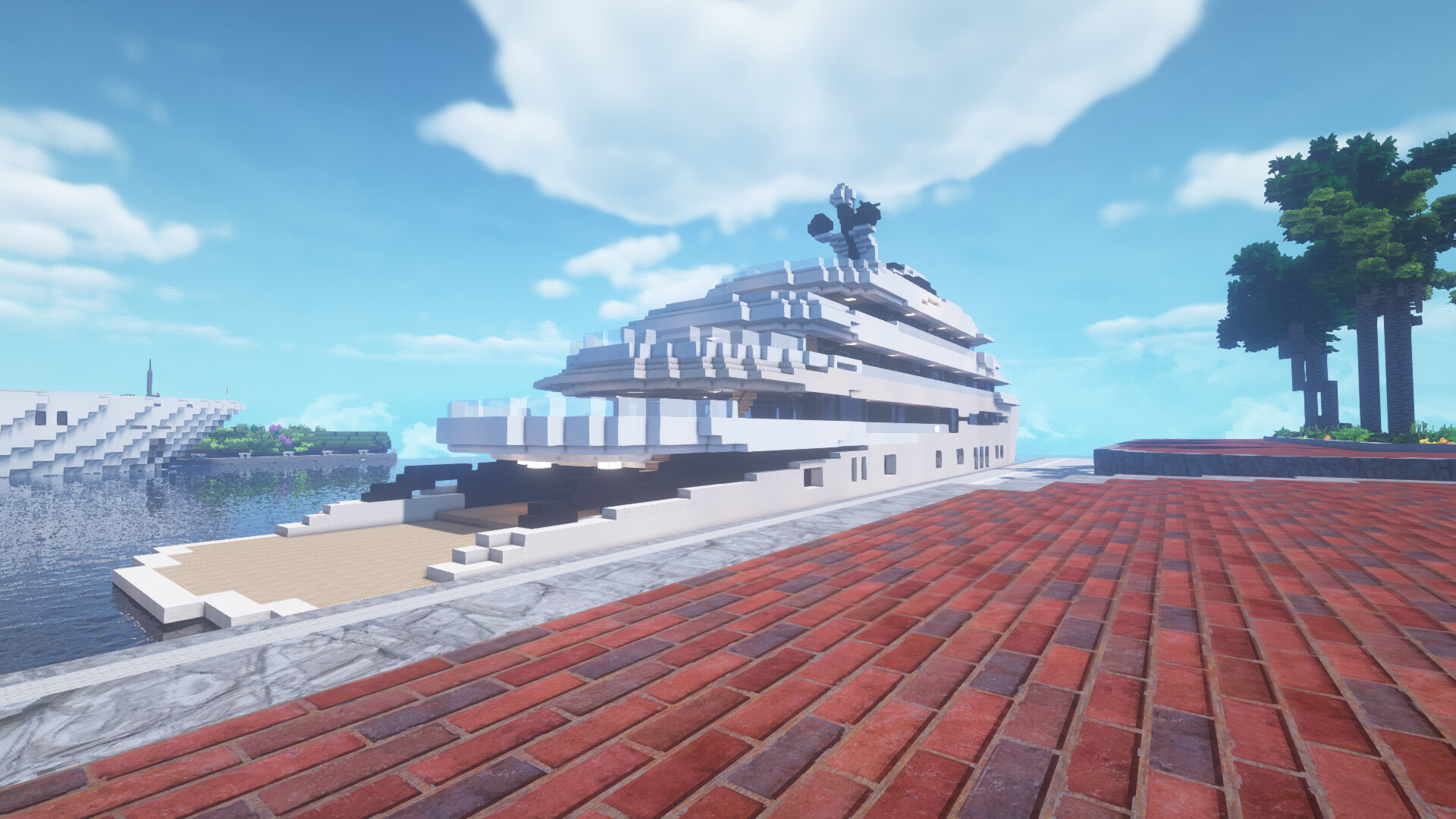 Super Yacht // 123M Private bay // Fincantieri Yachts Minecraft Map