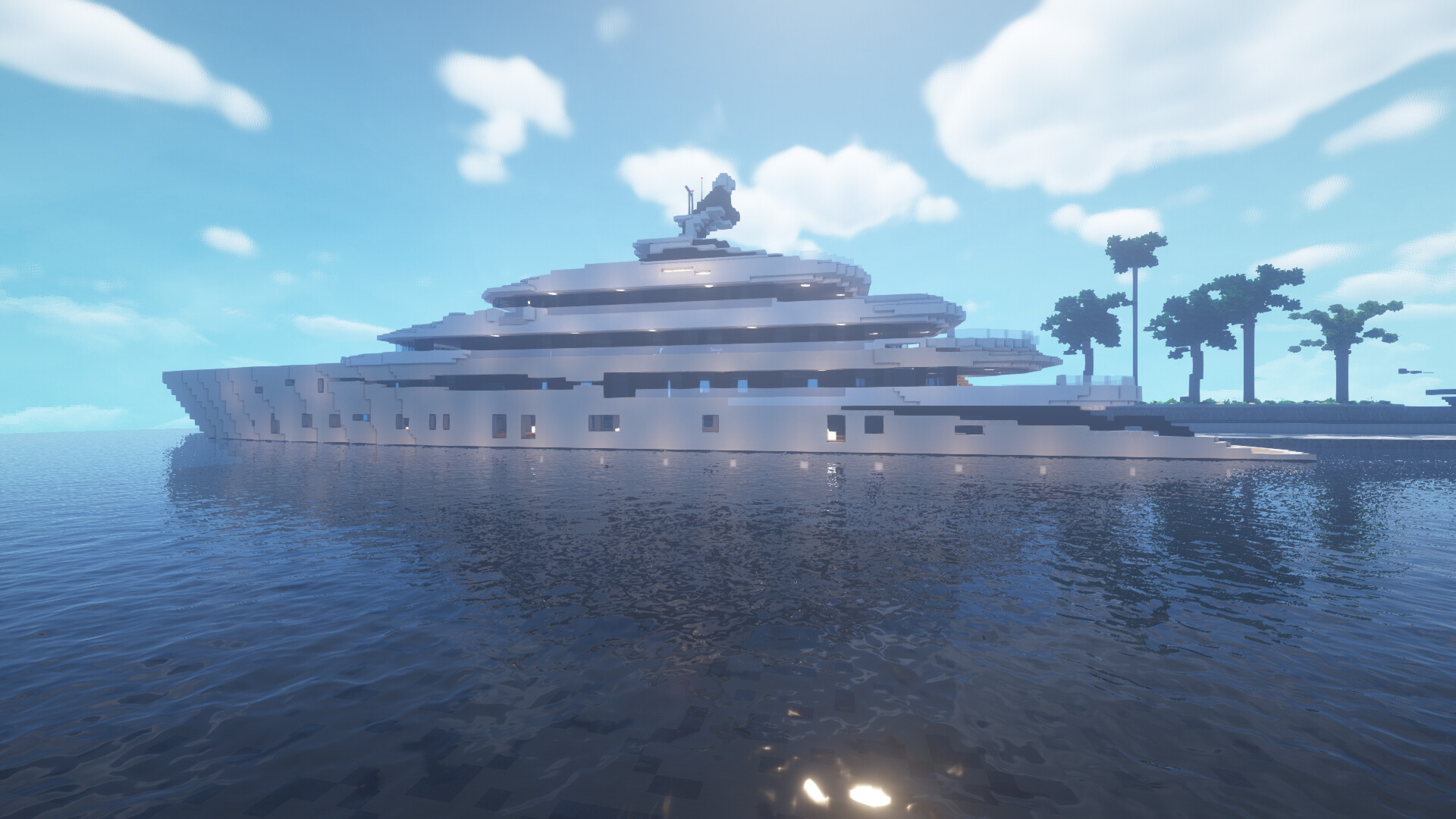 Super Yacht // 123M Private bay // Fincantieri Yachts Minecraft Map