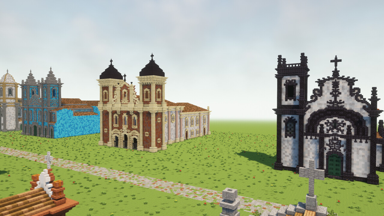 Baroque churches recreated in Minecraft Minecraft Map