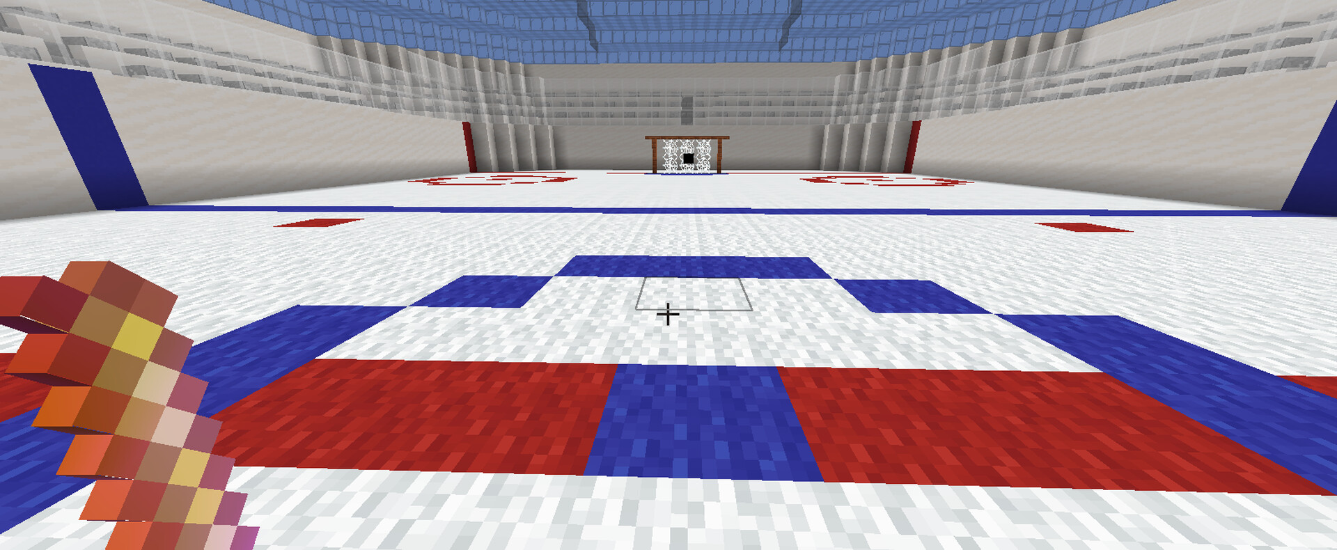 Ice Hockey Rink [Quartz Stadium] with playable hockey Minecraft Map