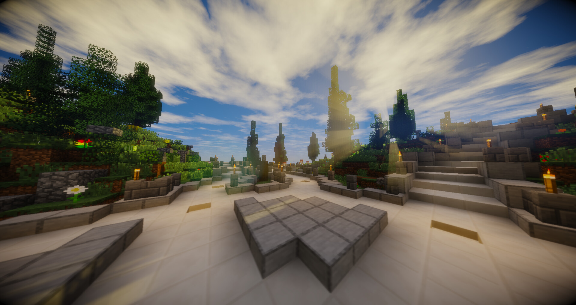 Skyblock lobby with small pvp arena Minecraft Map