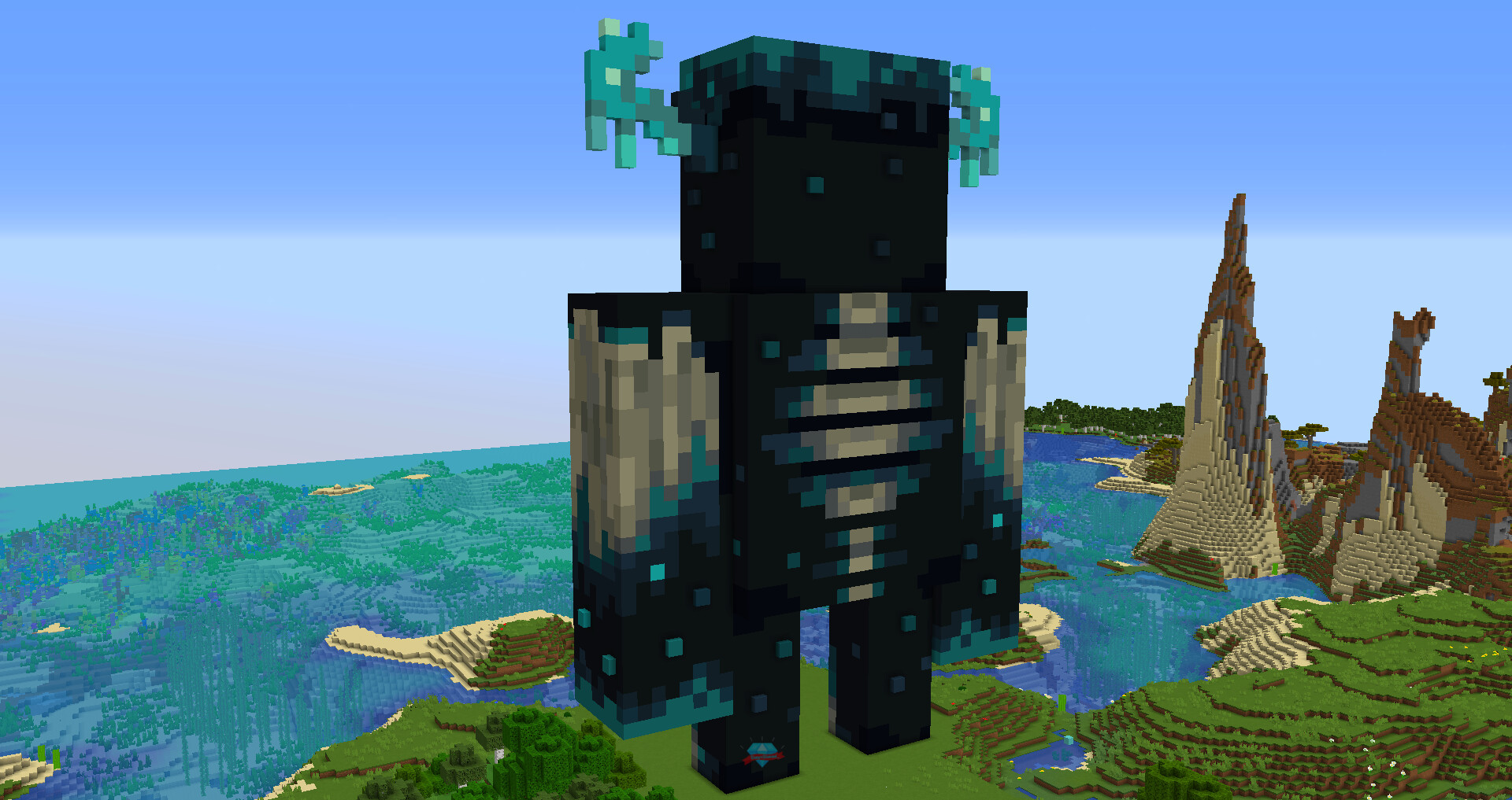 Giant Warden Statue Minecraft Map