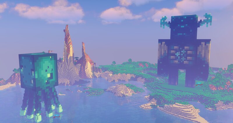 Giant Warden Statue Minecraft Map