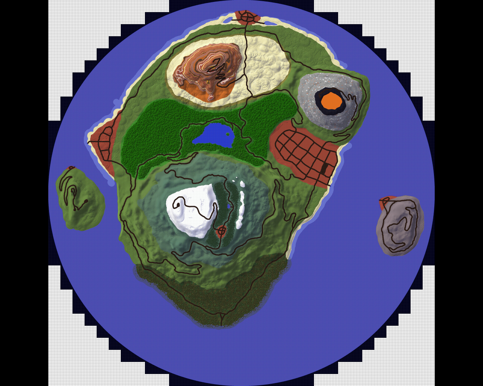 The island with roads 4 Minecraft Map