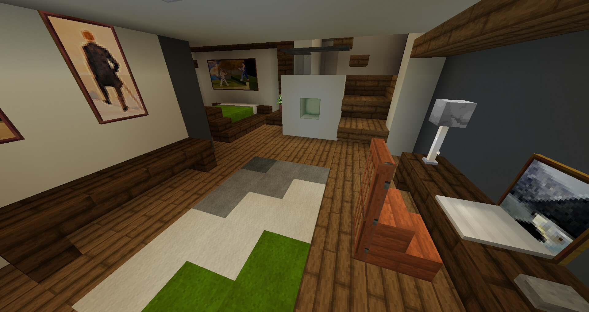 Luxurious Modern House in a Cave Minecraft Map