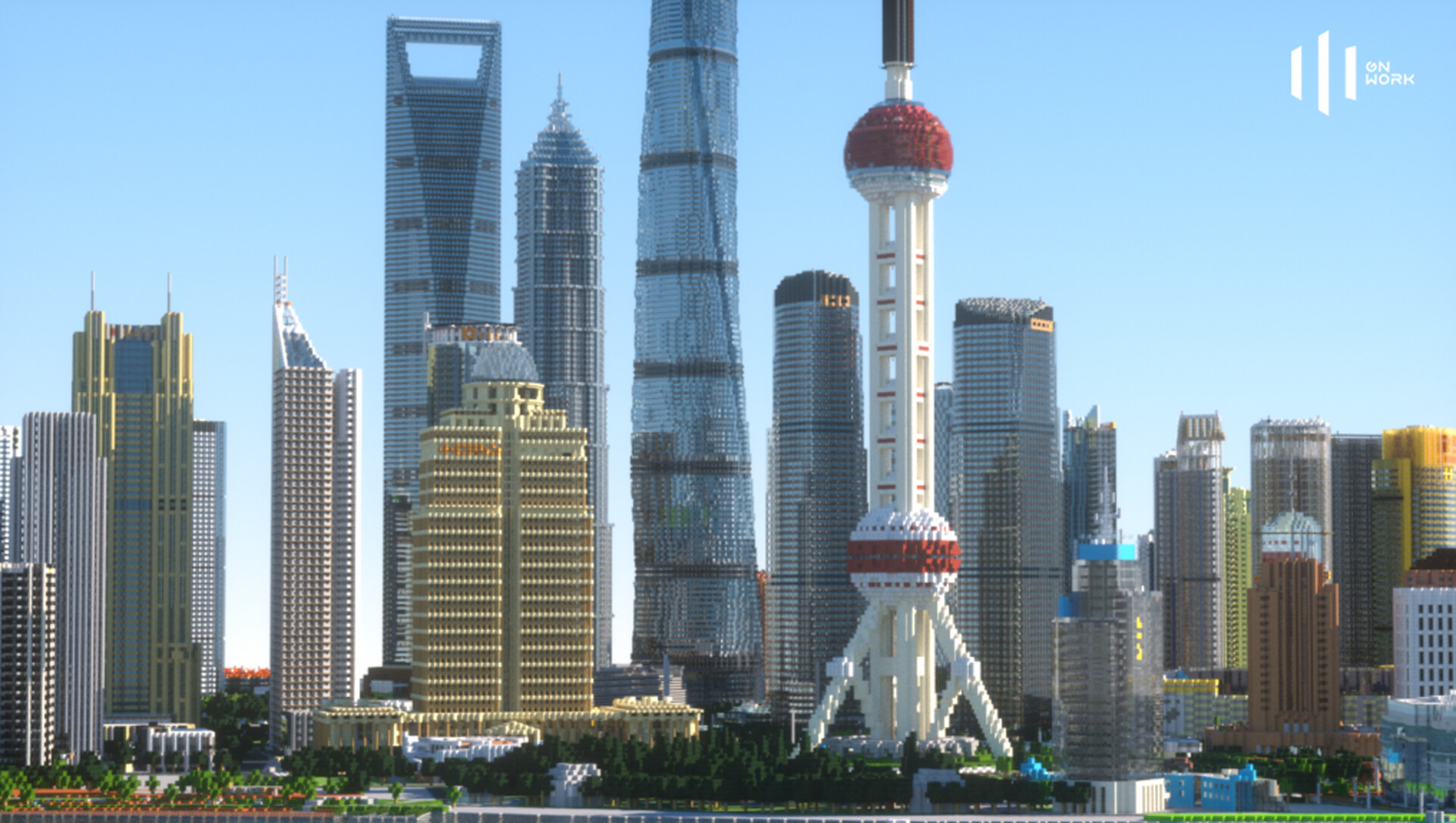 Shanghai 1:2 scale in Minecraft! Minecraft Map