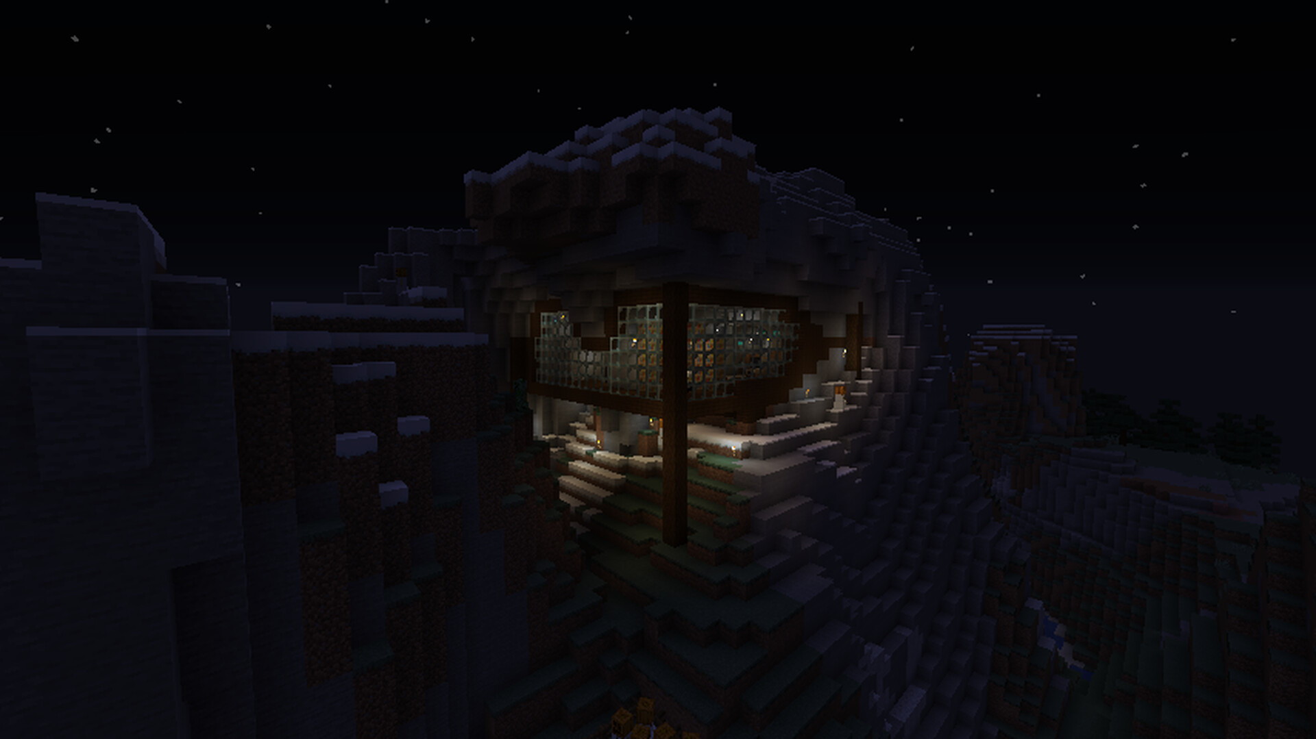 Mountain side survival base Minecraft Map