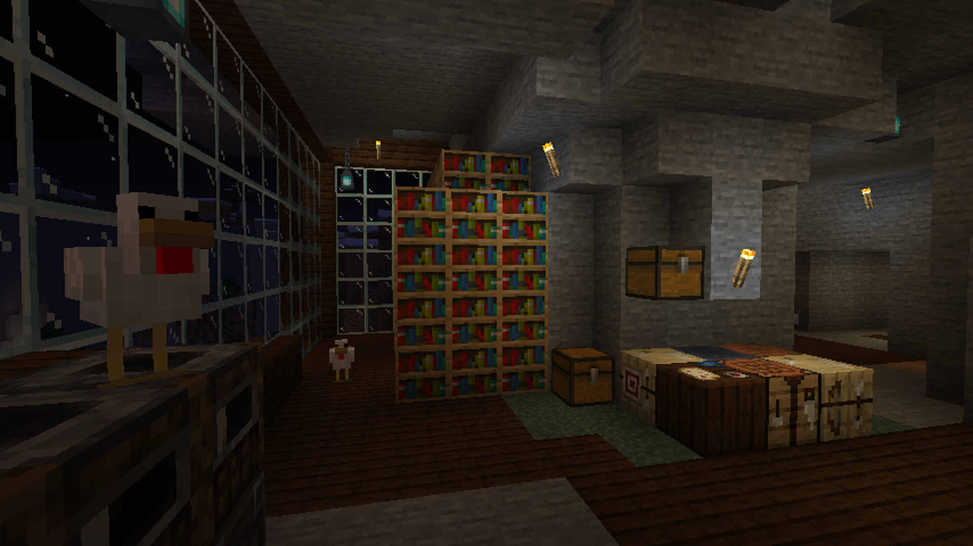 Mountain side survival base Minecraft Map