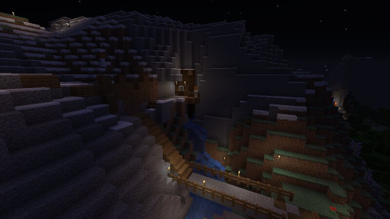 Mountain side survival base Minecraft Map