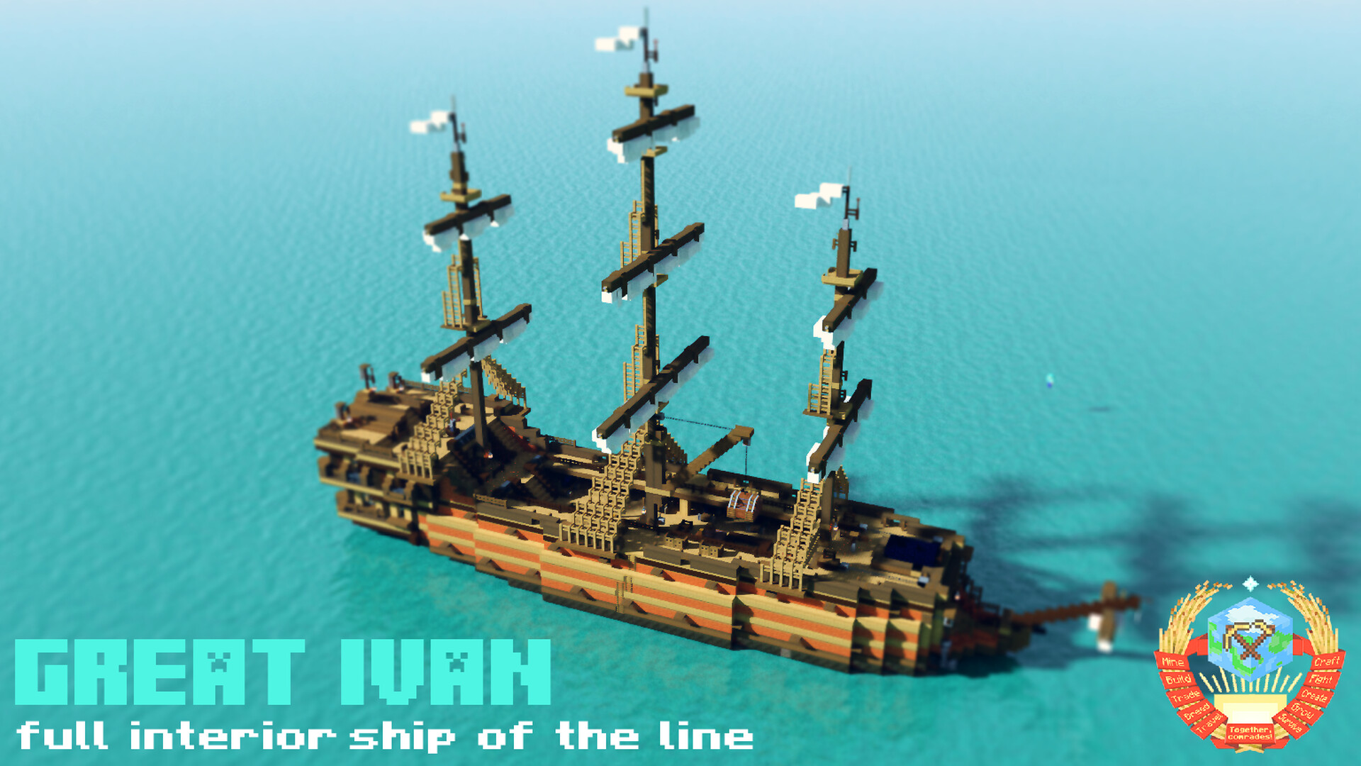Great Ivan - full interior ship of the line Minecraft Map