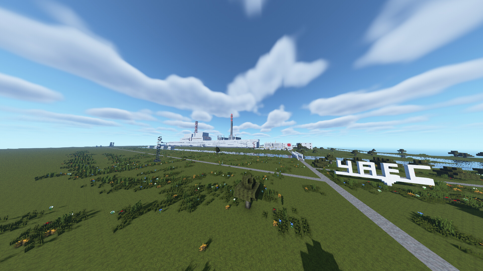 Chernobyl Nuclear Plant Beginning of first version Minecraft Map
