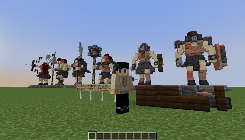 Gladiator Statues Build Idea [Remake] - [World Download] Minecraft Map