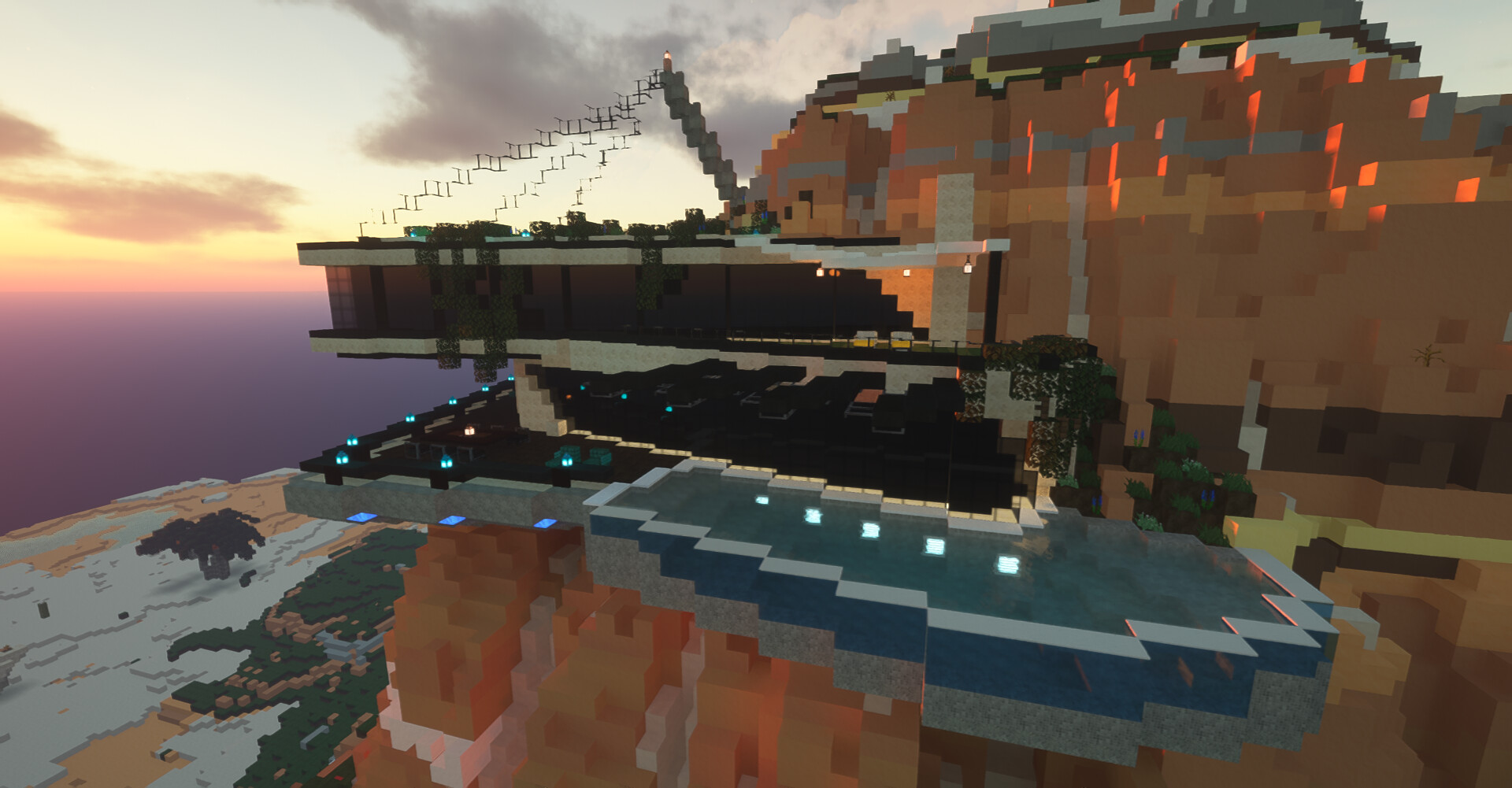 Modern Cliff House Minecraft Map