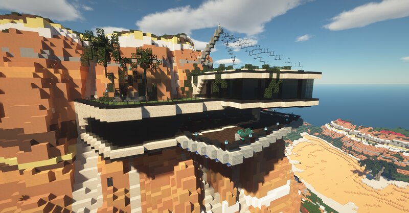 Modern Cliff House Minecraft Map
