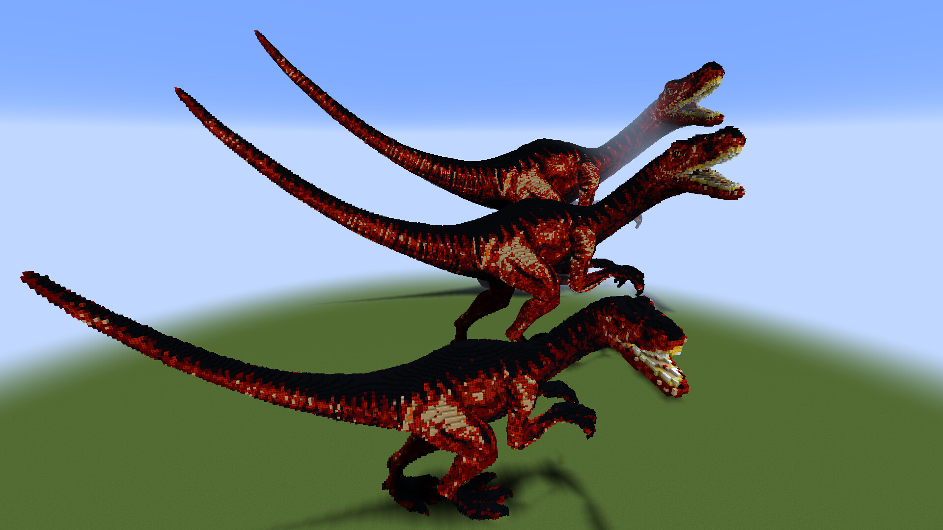 Velociraptor Statue - three different sizes! Minecraft Map