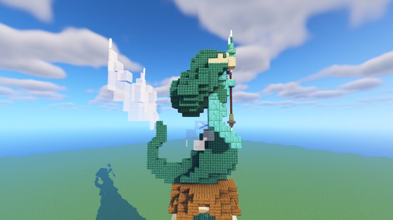 Trident Shop - Mermaid Statue on top of Tower Minecraft Map
