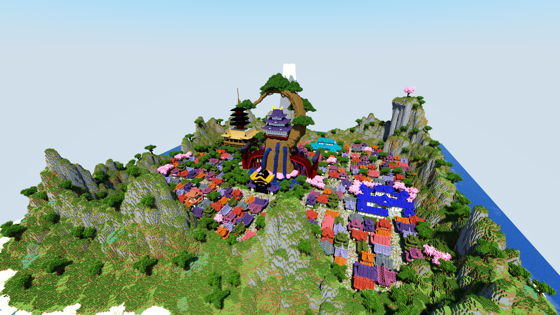 One Piece Wano's Flower Capital Build Minecraft Map