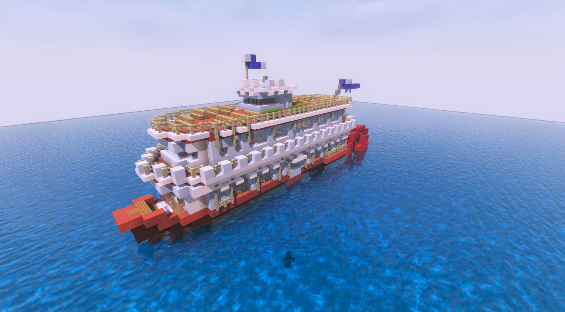 Paddle steamer Minecraft Map