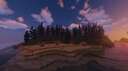 Island with Small Town & Forest Minecraft Map