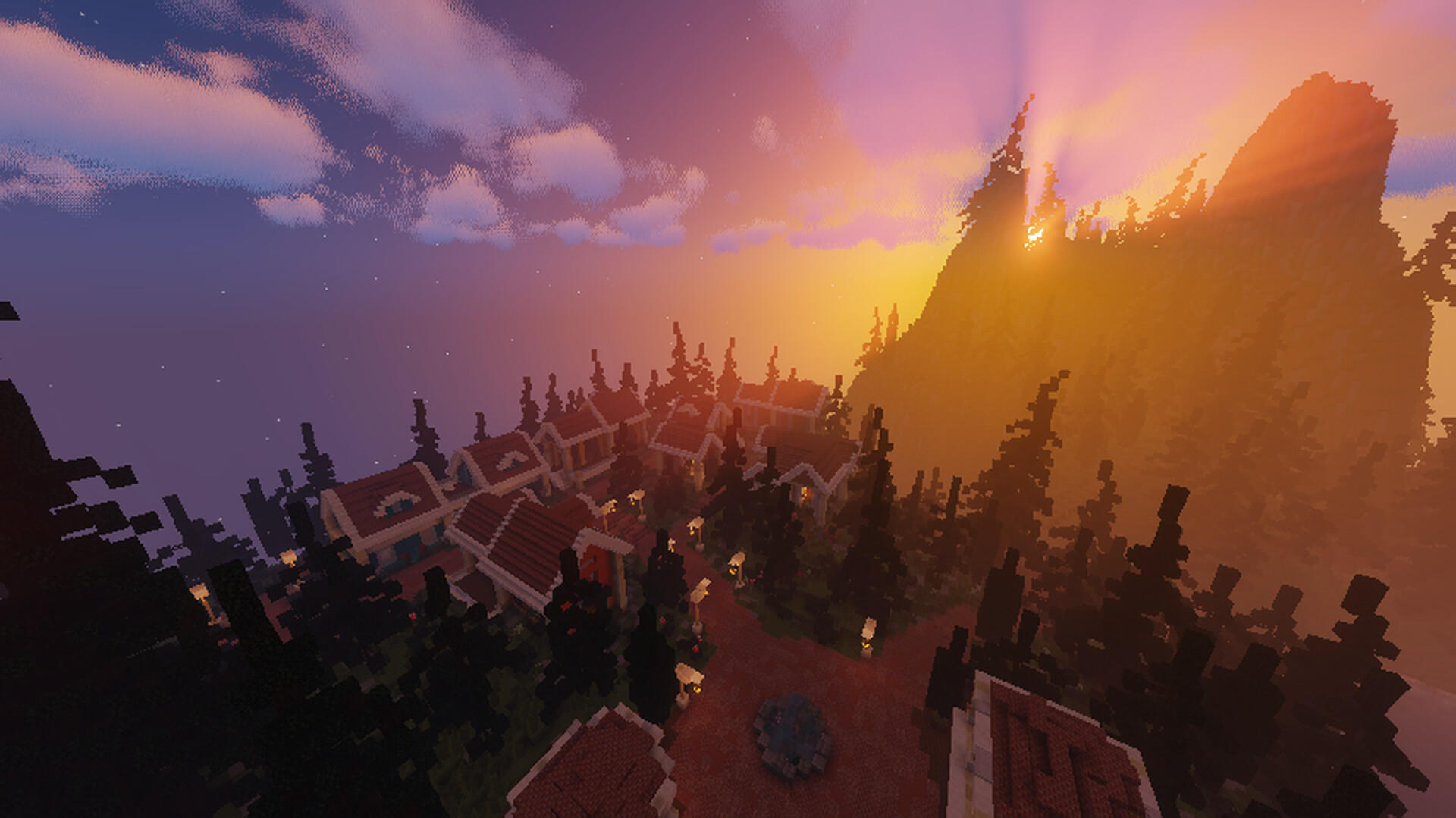 Island with Small Town & Forest Minecraft Map