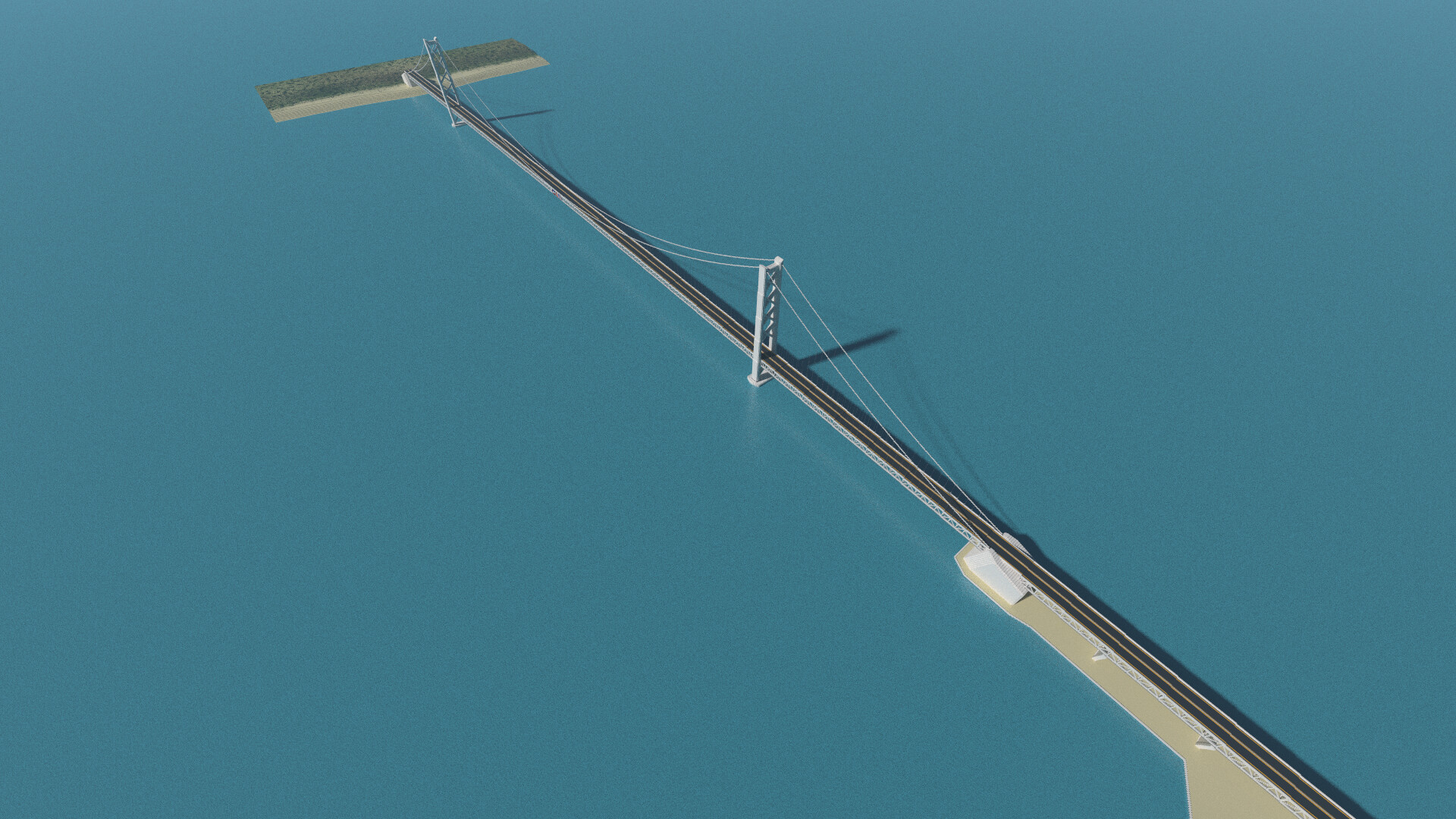 Mega Building: Mega Pearl Bridge ( 3350 m. long ) Minecraft Map