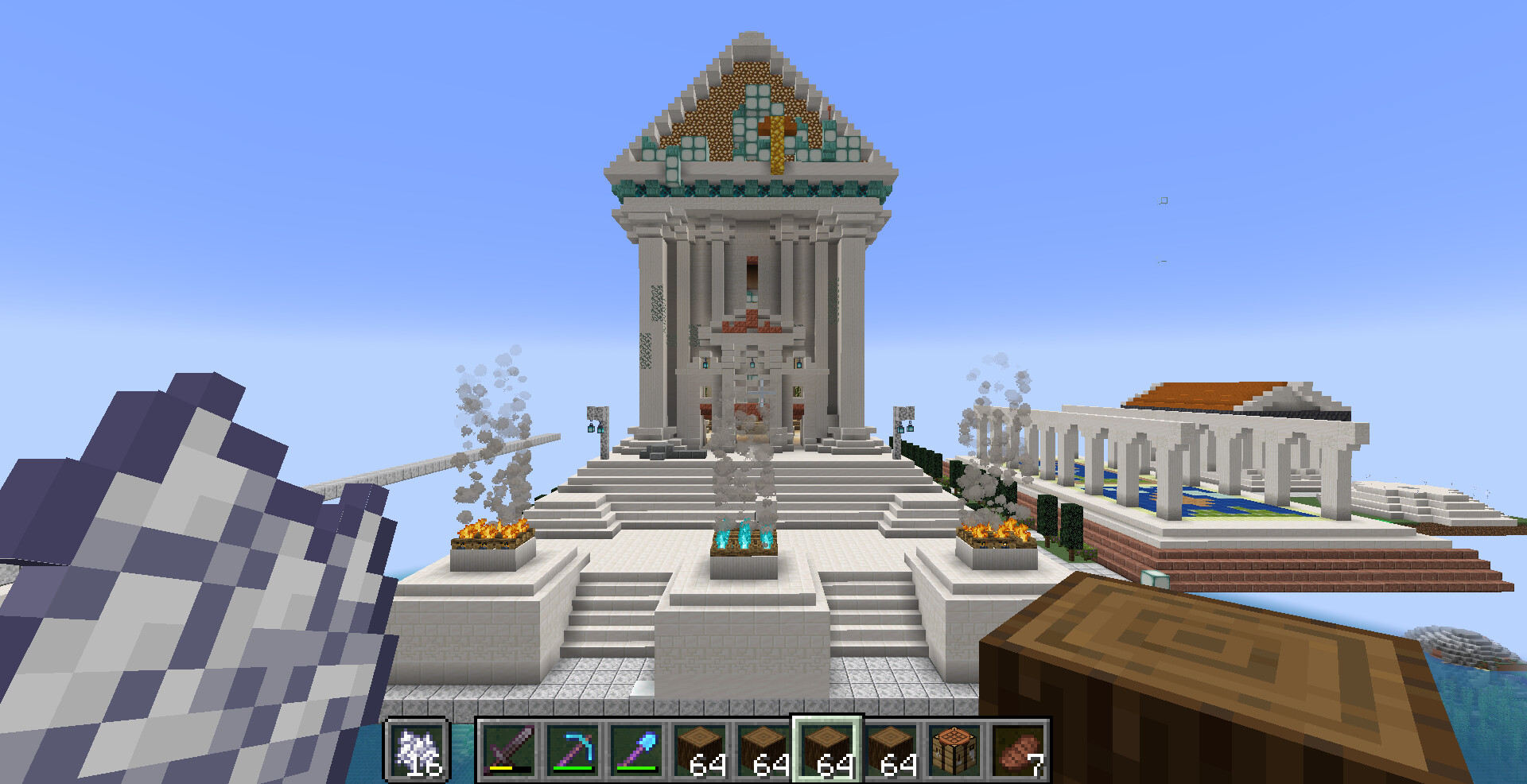 Just a medium temple built in creative Minecraft Map