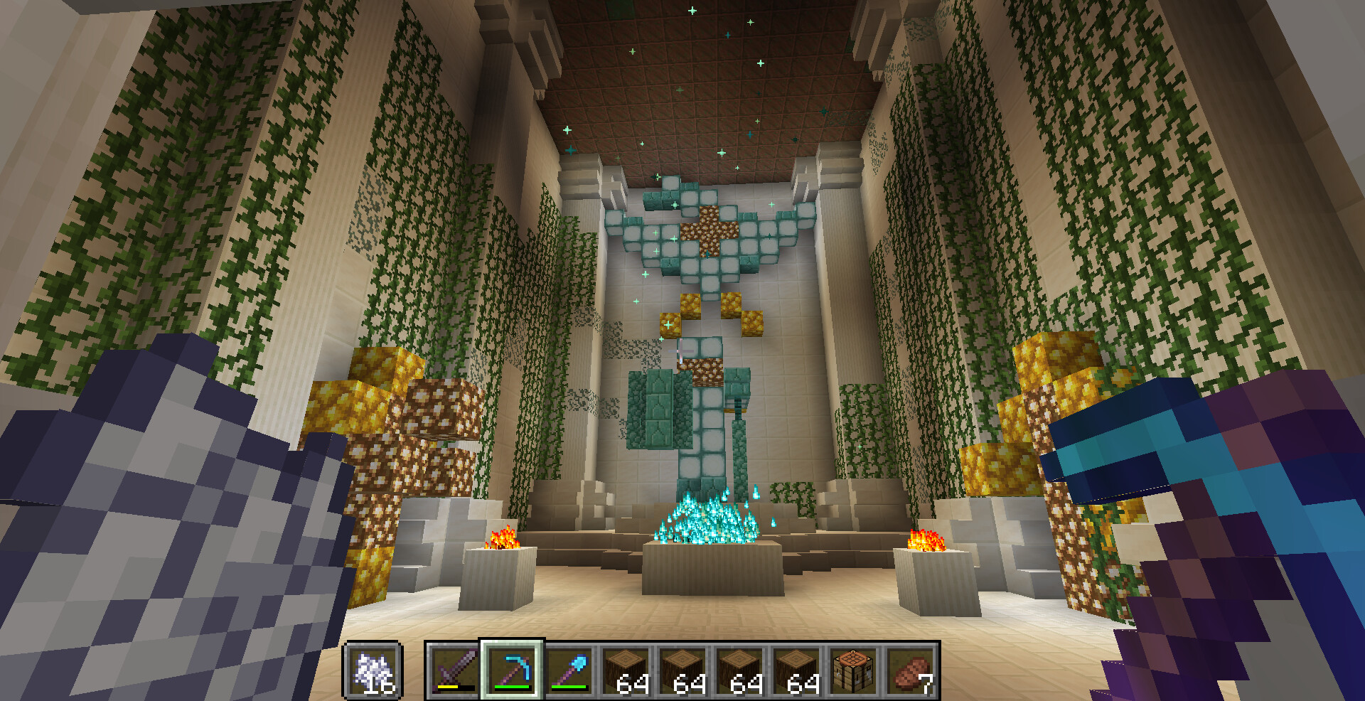 Just a medium temple built in creative Minecraft Map