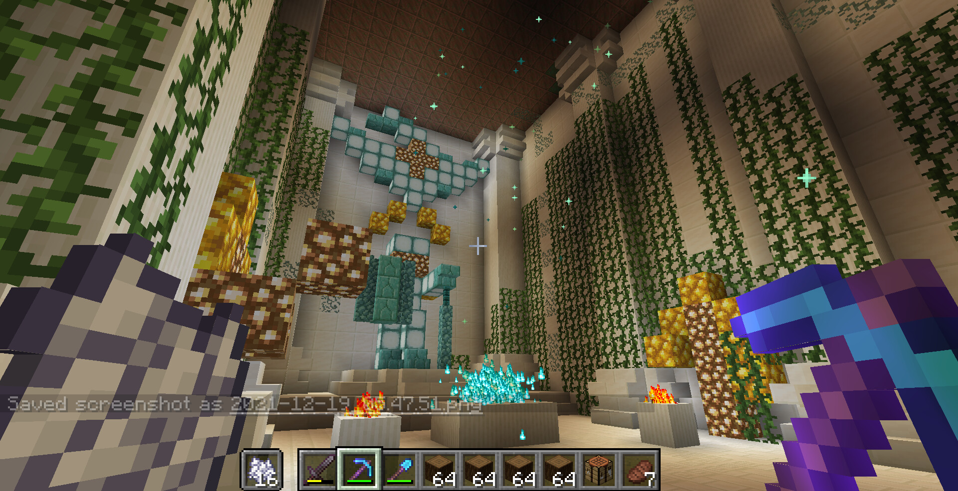 Just a medium temple built in creative Minecraft Map