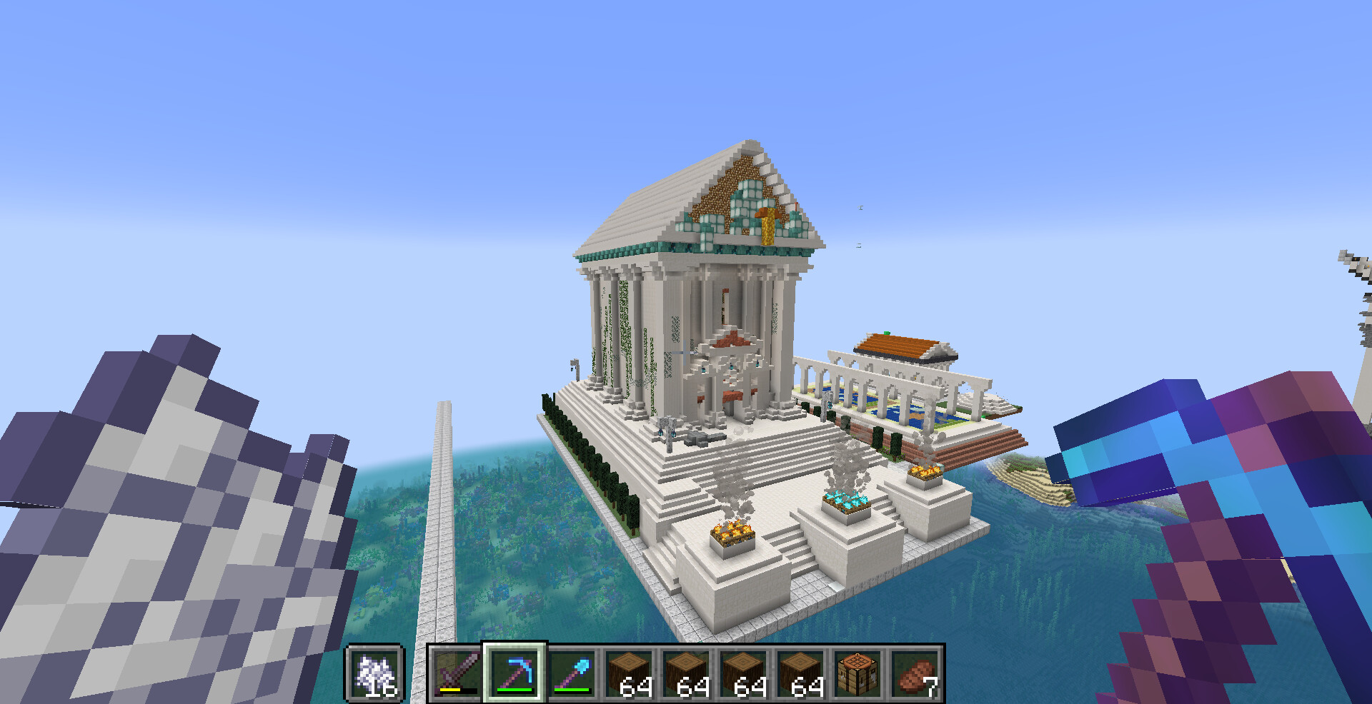 Just a medium temple built in creative Minecraft Map