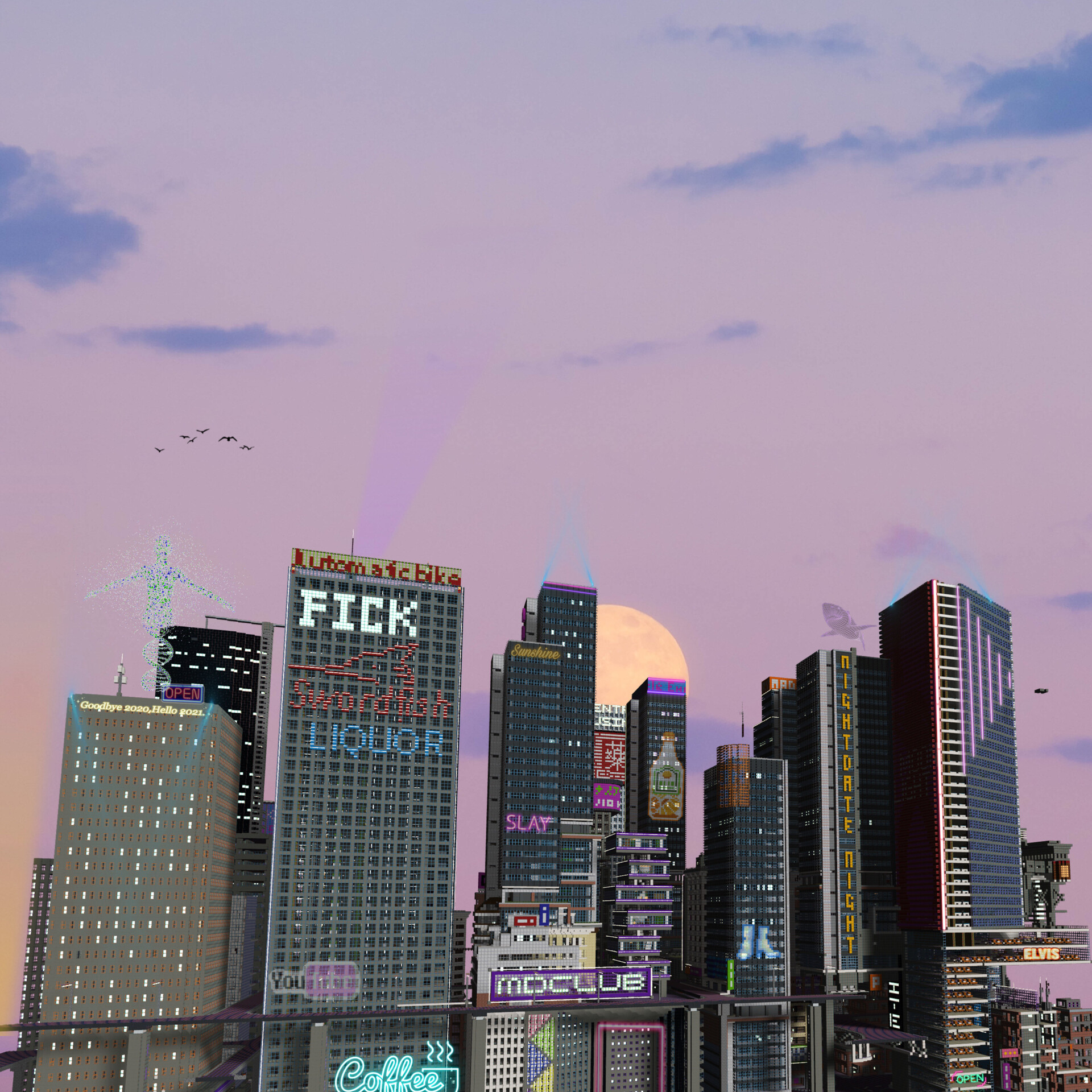 Neon city Minecraft Map