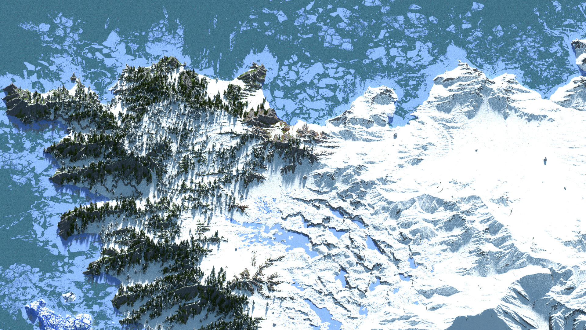 Arctic island - 4000x4000 [WorldMachine+WorldPainter] Minecraft Map