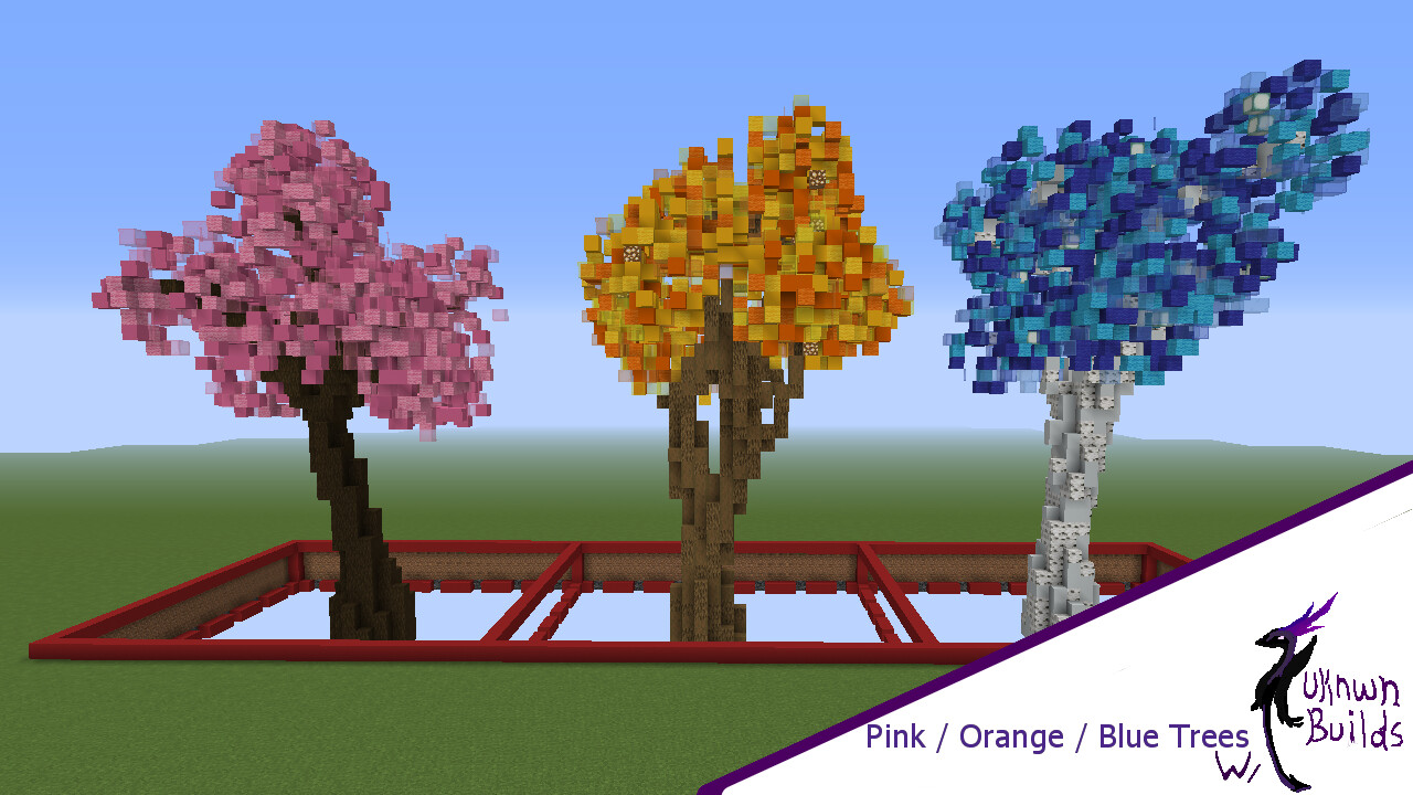 Colored Trees: Pink/Orange/Blue Minecraft Map