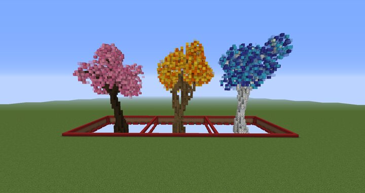 Colored Trees: Pink/Orange/Blue Minecraft Map