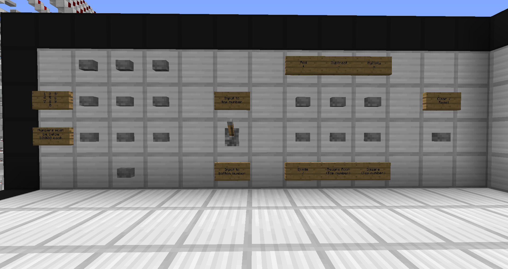 REDFIVE - A 14-bit Redstone Calculator Minecraft Map