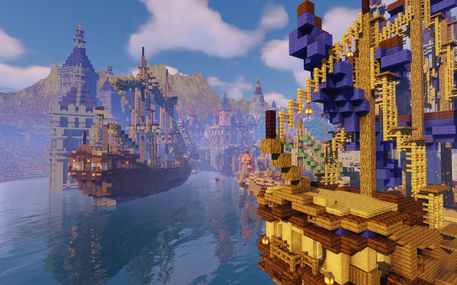 Fantasy Harbour city in minecraft 1.15 Minecraft Map