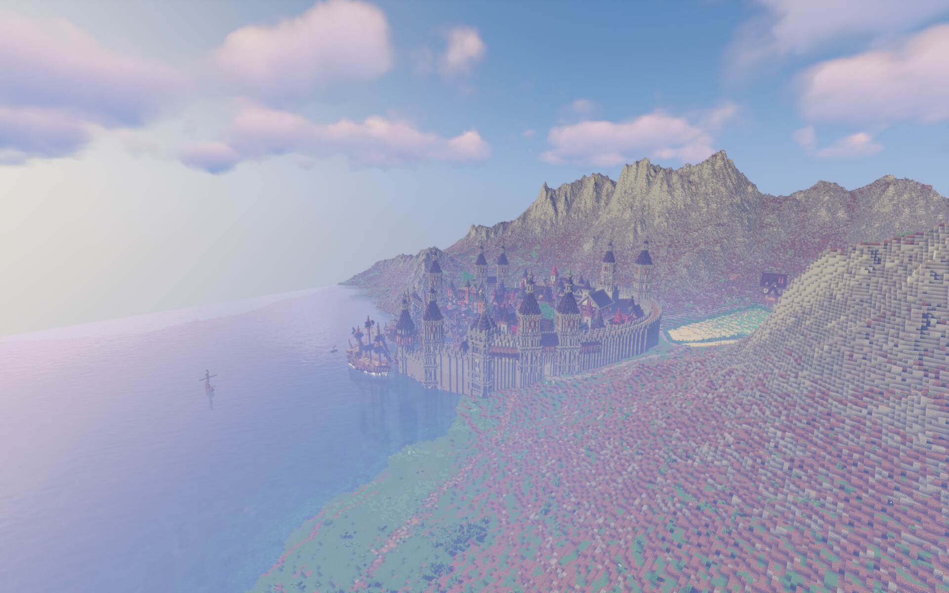 Fantasy Harbour city in minecraft 1.15 Minecraft Map