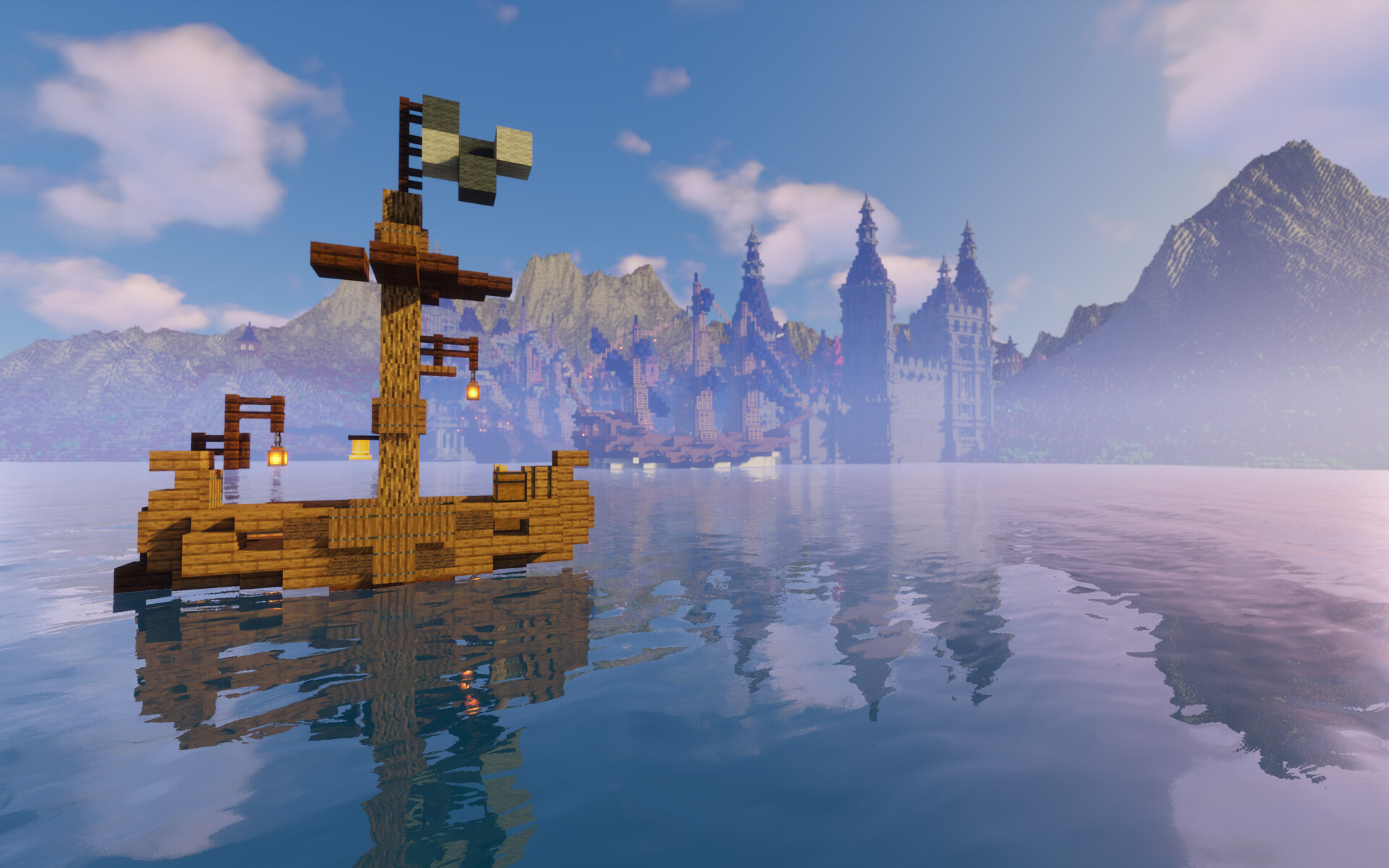 Fantasy Harbour city in minecraft 1.15 Minecraft Map