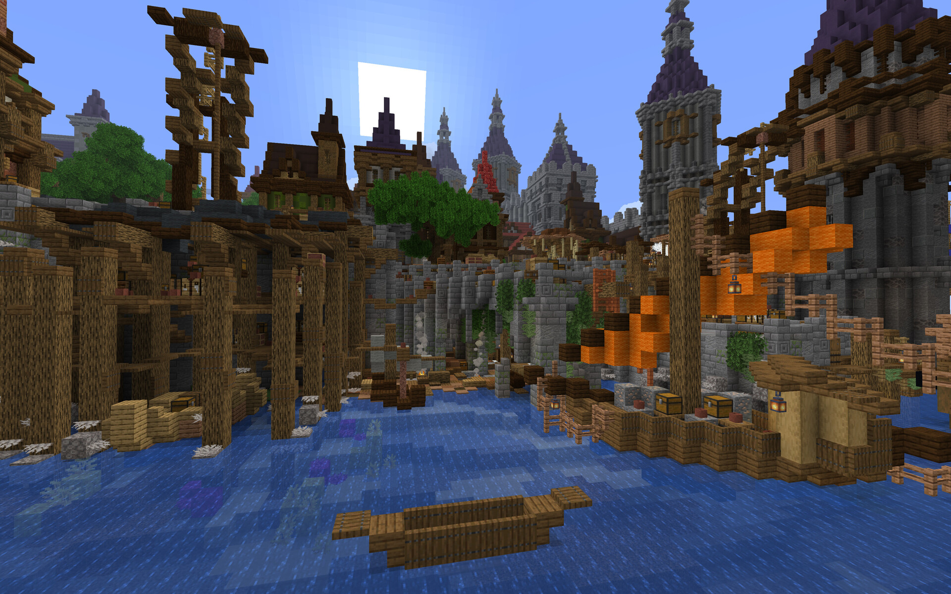 Fantasy Harbour city in minecraft 1.15 Minecraft Map
