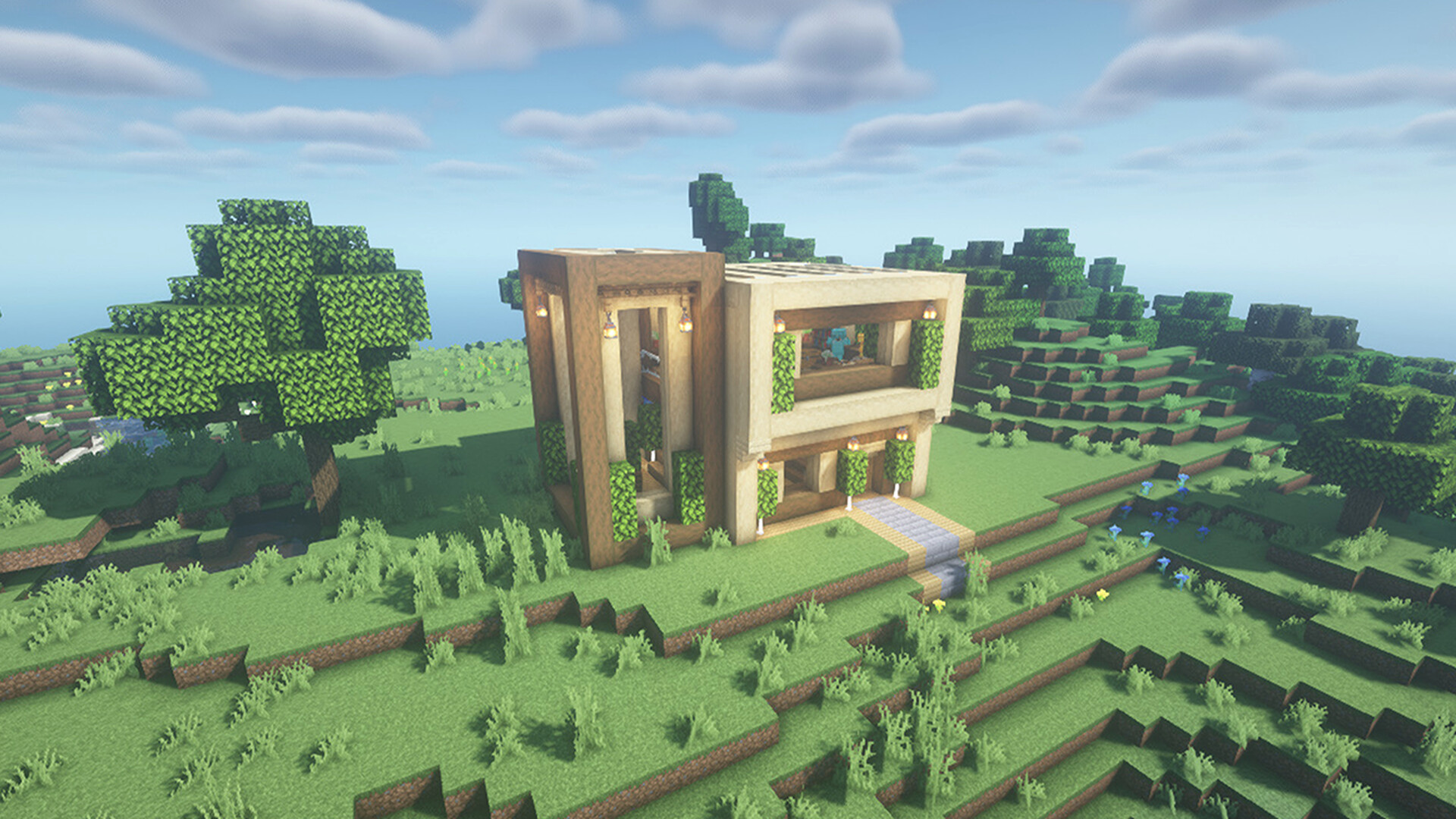 Modern Wooden House #2 (For Java & Bedrock) Minecraft Map